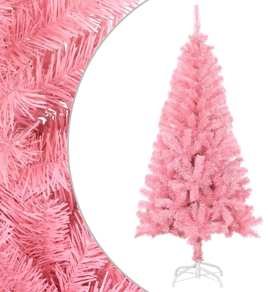 Umělý vánoční stromek se stojanem růžový 150 cm PVC 320997