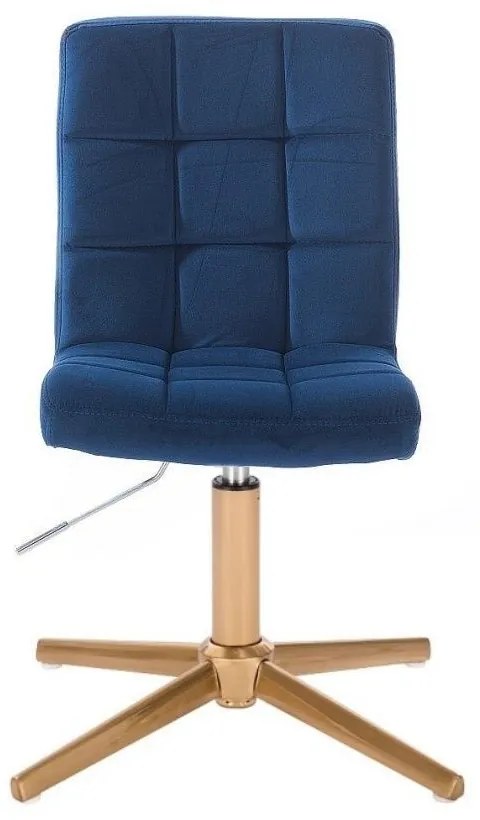 Židle TOLEDO VELUR na zlatém kříži - modrá