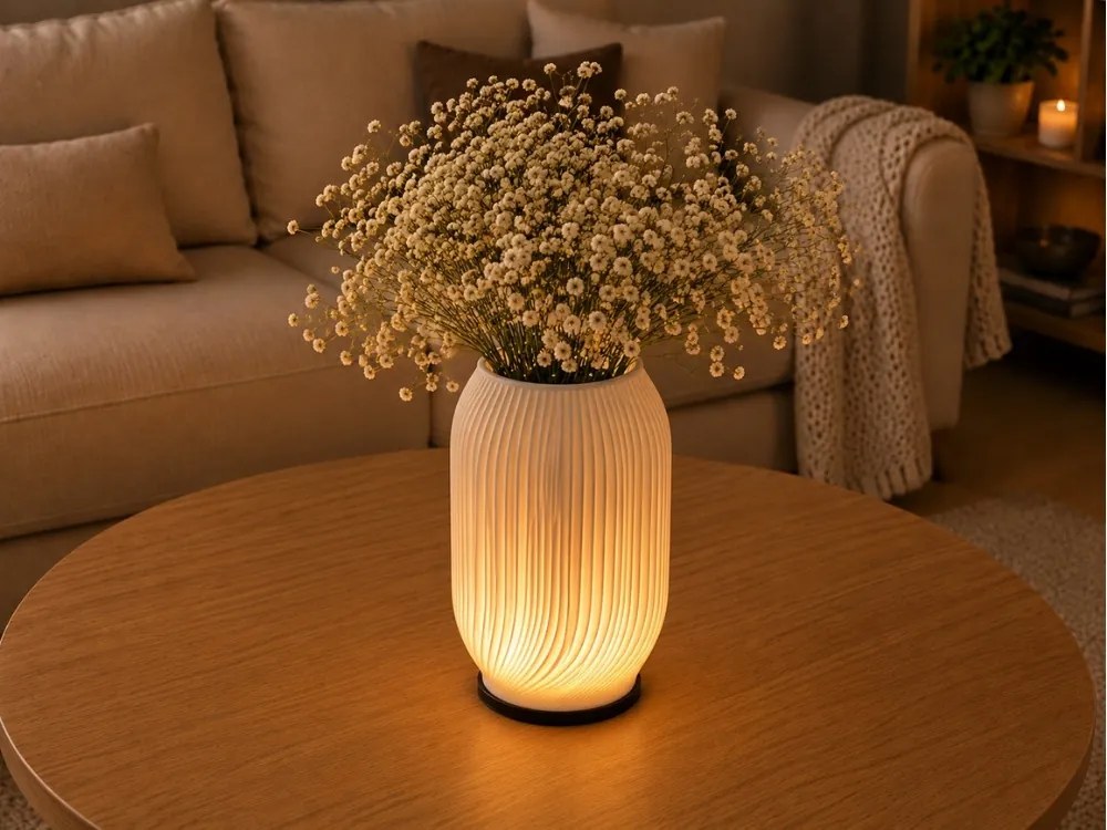 Verk Group Stolní lampy s vázou na květiny, dekorativní 2 v 1, led rgb, s dálkovým ovládáním