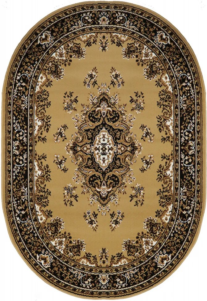 Klasický kusový koberec Escape ovál 510480 | béžový Typ: 120x170 cm