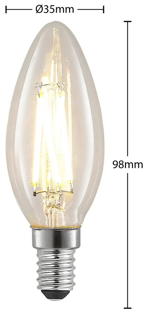 LED žárovka E14 4W 2 700K svíčka filament stmívací