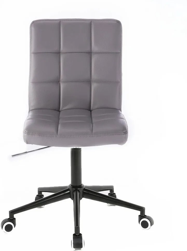 LuxuryForm DESIGN Otočná židle TOLEDO na černé podstavě s kolečky - šedá