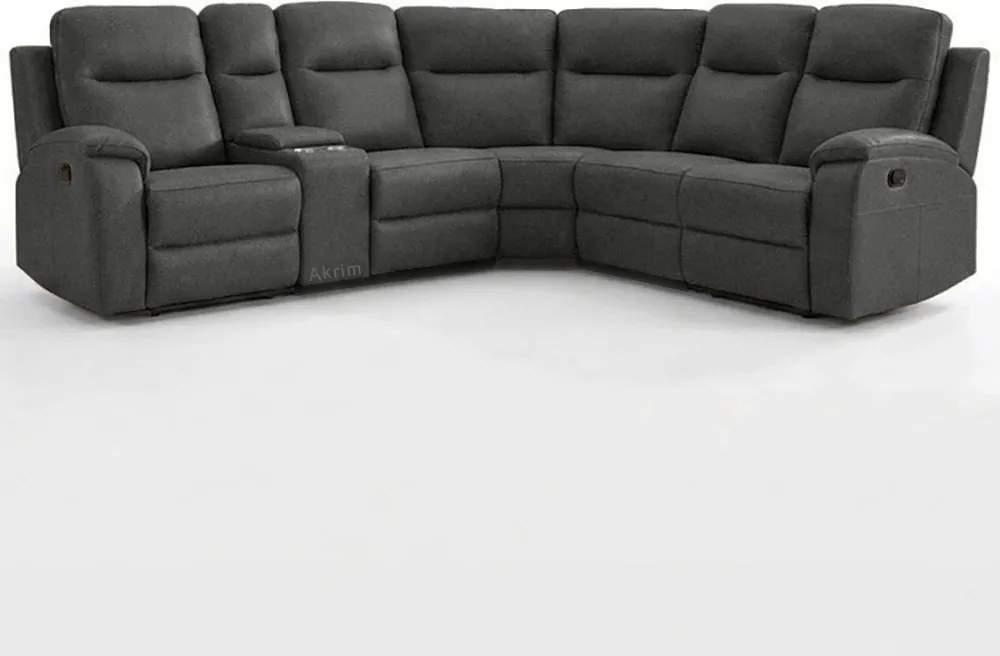 Sedací souprava MALAGA | 248x276 cm | UNIVERZÁLNÍ levá i pravá | s FUNKCÍ RELAX | tmavě šedá látka | EXTRA POHODLNÉ
