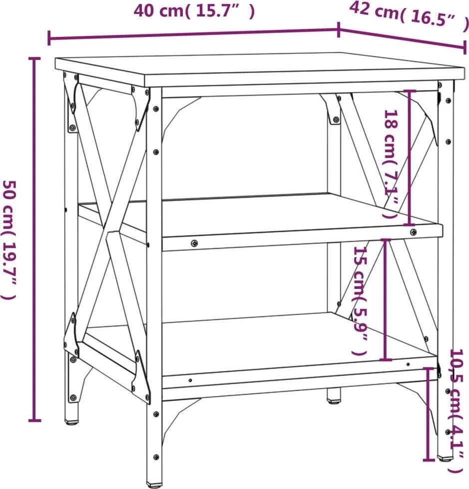 vidaXL Odkládací stolky 2 ks 40x42x50 cm kompozitní dřevo [825773] Barva: hnědý dub