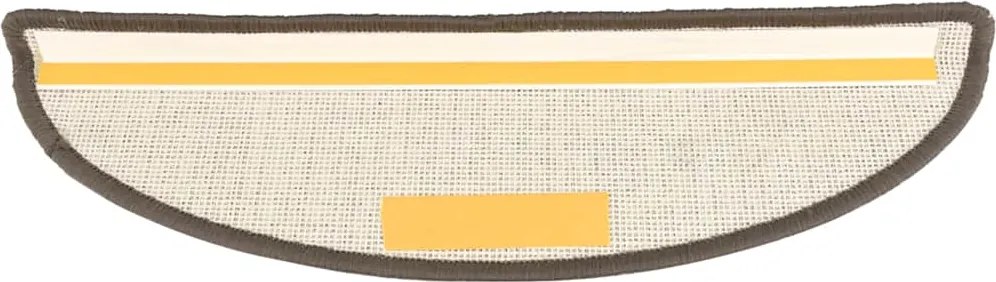 Schodové rohože 15 ks 56 x 17 x 3 cm šedé, půlkulaté 149846