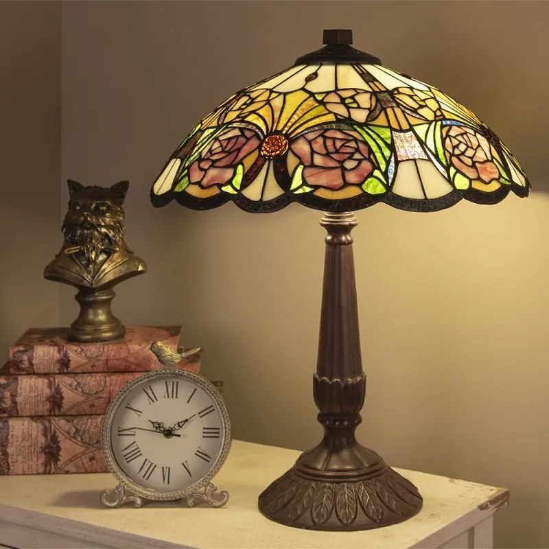 Stolní lampa Tiffany Roses - Ø 44*57 cm