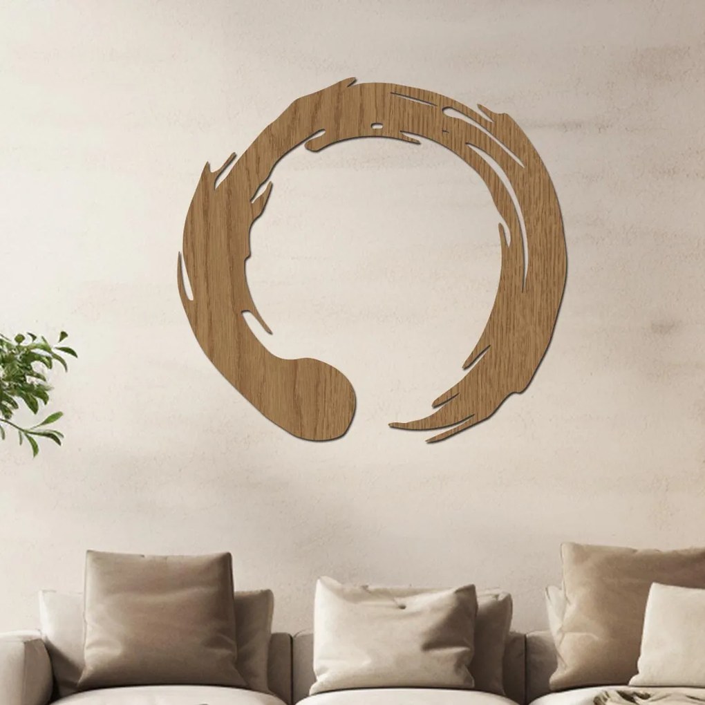 dřevo života Dřevěný obraz ENSO zenový kruh Zvolte barvu dekoru: Javor, Zvolte rozměr Ø (cm): 60