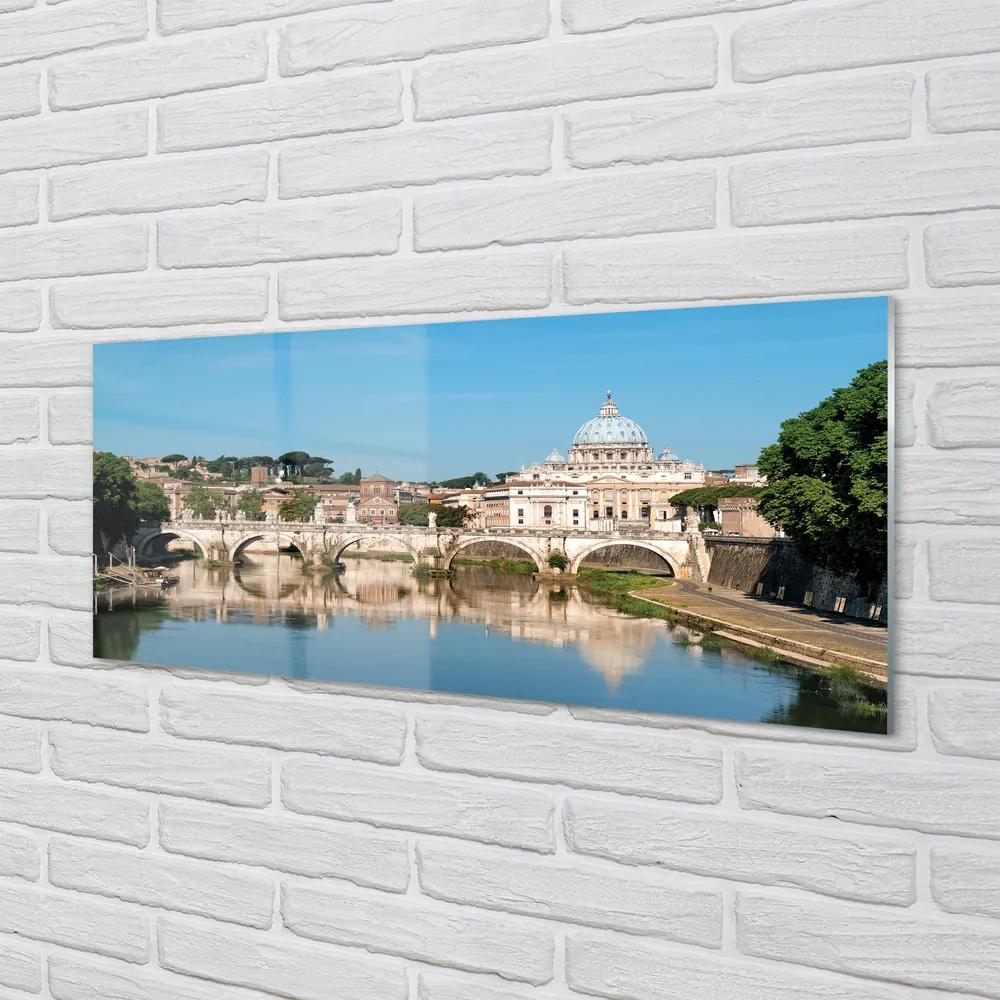 akrylový obraz Rome River mosty 120x60 cm