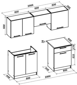 Kuchyňská linka MARIJA 200 Halmar