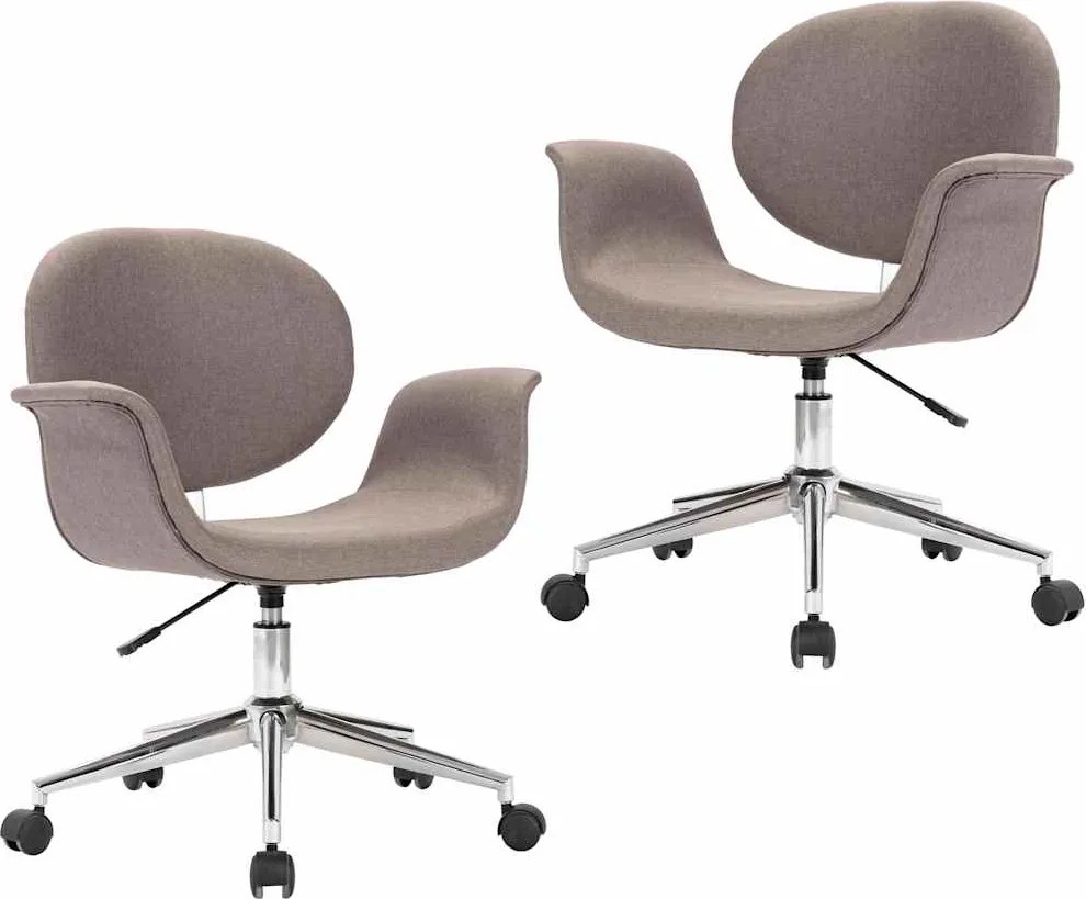 Otočné jídelní židle 2 ks taupe textil 3054869