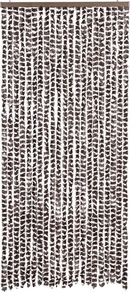 Závěs proti hmyzu hnědý a bílý 90 x 220 cm Chenille 325452