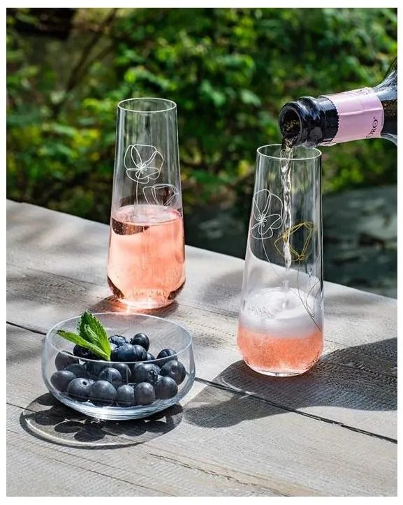 Crystalex Sklenice na prosecco Flowers 250 ml, 4 ks