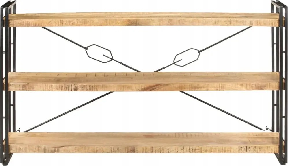 vidaXL 3-úrovňový regál, 140 x 30 x 80 cm, masivní mangové dřevo