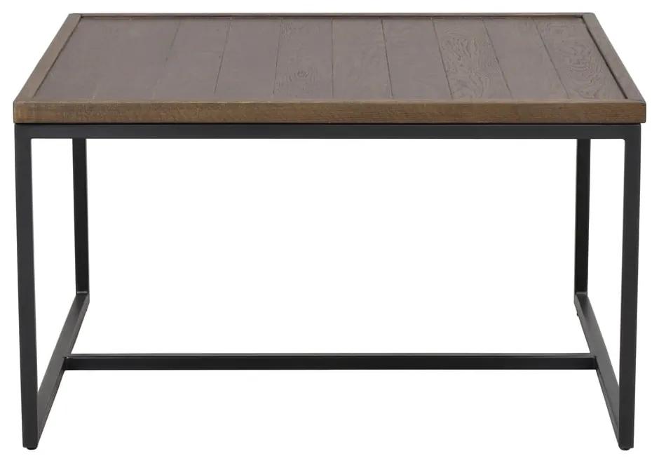 Tmavě hnědý konferenční stolek s deskou z dubového dřeva ø 70 cm Deerfield – Rowico