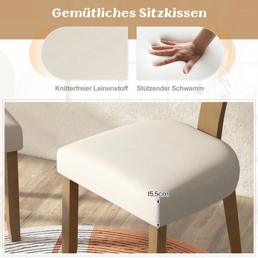 Costway Jídelní židle kuchyňská židle s ratanovým opěrákem polstrovaným sedákem