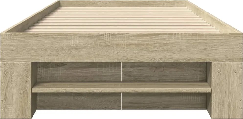 Rám postele bez matrace dub sonoma 100x200 cm kompozitní dřevo 3295487