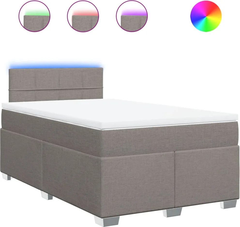 Box spring postel s matrací taupe 120x200 cm textil 3288159