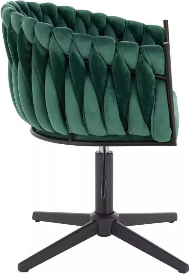 LuxuryForm DESIGN Otočná židle NORDEN VELUR na černém kříži - zelená