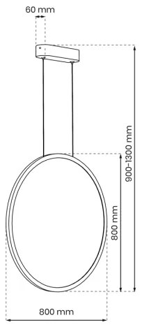 LED Lustr na lanku SATURNO LED/46W/230V pr. 80 cm IP44 černá