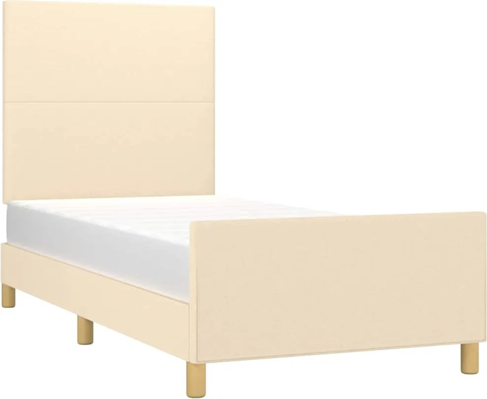 Rám postele bez matrací krémově 90x190 cm textil 3124860