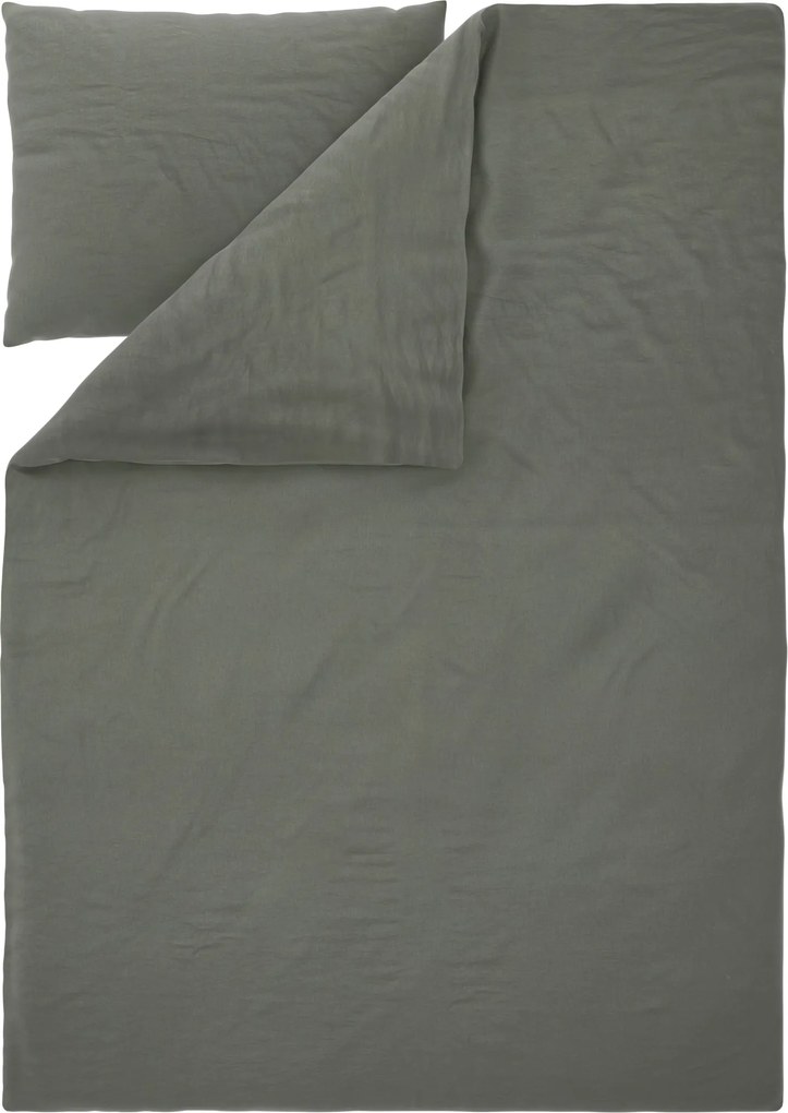 Livarno® Ložní povlečení s podílem lnu, 140 x 200 cm, 70 x 90 cm (zelená)