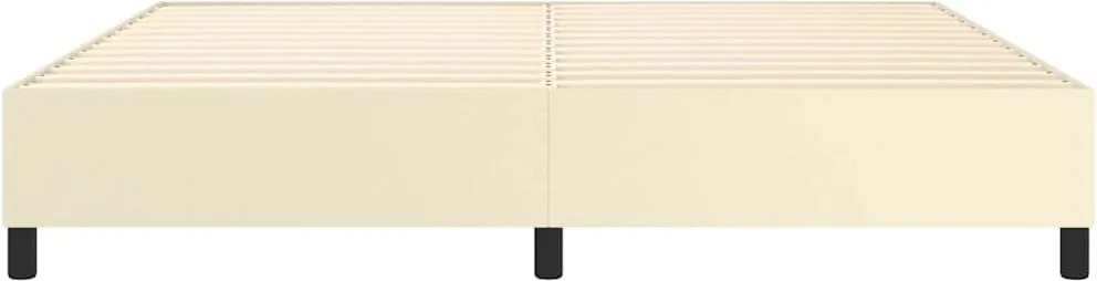 Rám postele s boxspringem krémová 200 x 200 cm umělá kůže 3121067