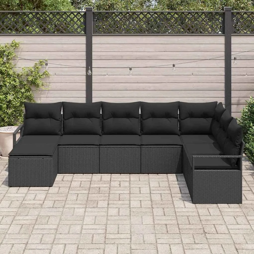 Set pohovek 8 ks Černá polyratan 3355172