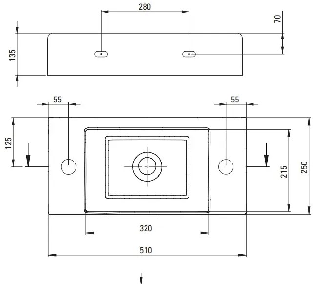 Deante Hiacynt, keramické umyvadlo 510x250x135 mm, levé, bílá lesklá, DEA-CDY_6U2L