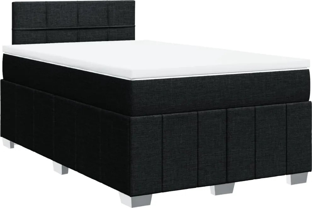 Box spring postel s matrací černá 120x190 cm textil 3289309