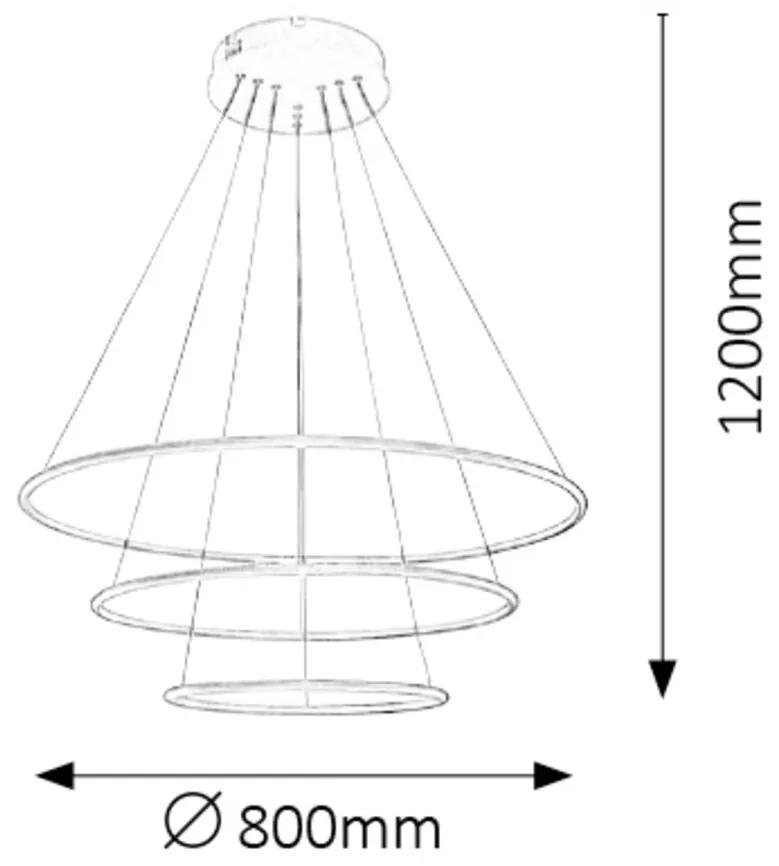 Rabalux LED závěsné stropní svítidlo Donatella 95W | 5774lm | 4000K - bílá