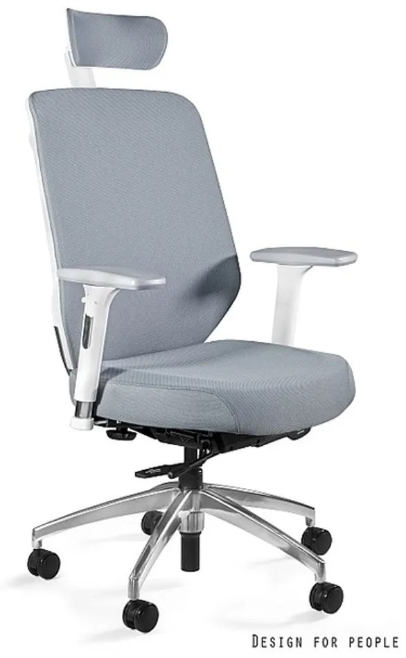 UNIQUE Kancelářská židle HERO, bílá/šedá/tkanina