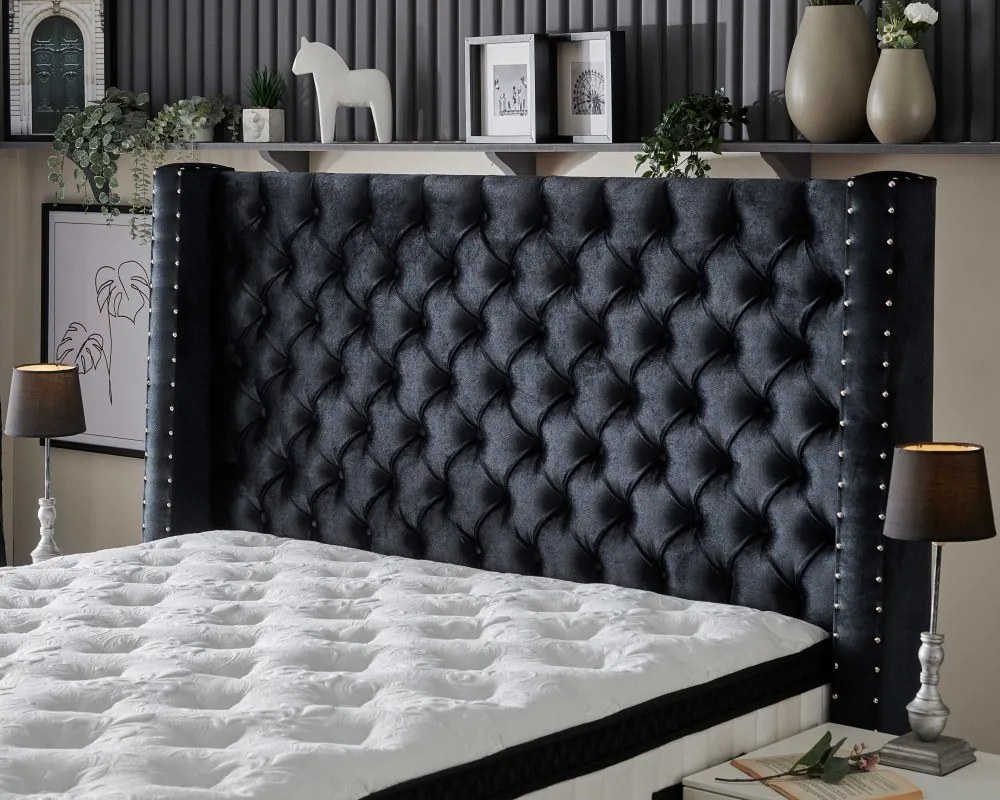 Čalouněná postel CAPRA - antracit 120 × 200 cm