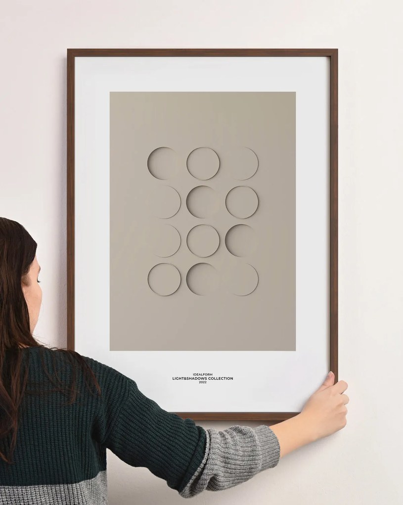 Idealform Poster no. 4 Shadow forms Barva: Smokey taupe, Velikost: 500x700 mm