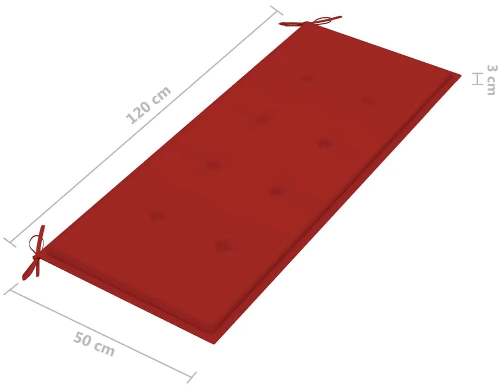 vidaXL Stohovatelná zahradní lavice s poduškou 128,5 cm masivní teak