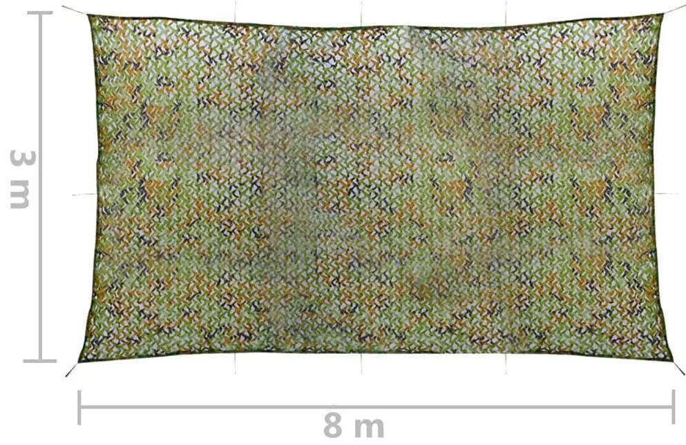 Maskovací síť s úložným pytlem 3 x 8 m zelená,  135890