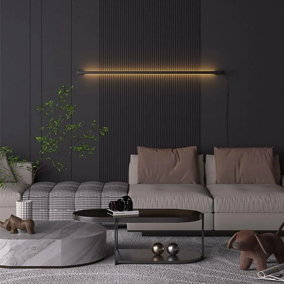 Toolight Toolight, LED nástěnné svítidlo 100cm, 15W, 3000K, LHJ064-W, černá matná, OSW-60033