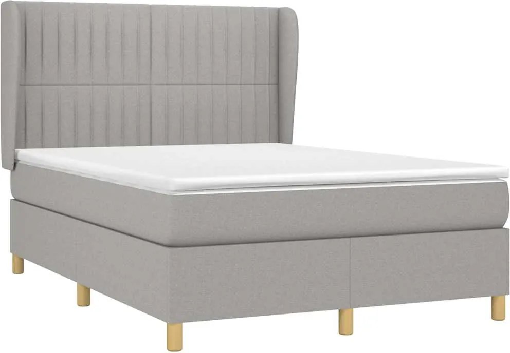 Box spring postel s matrací světle šedá 140 x 190 cm textil 3128677