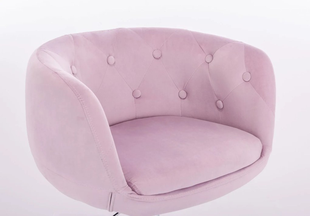 LuxuryForm DESIGN Otočné křeslo MONTANA VELUR na stříbrném talíři - levandule