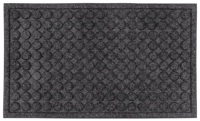 Černá textilní gumová čistící vstupní rohož FLOMA Rounds - 45 x 75 x 1,1 cm