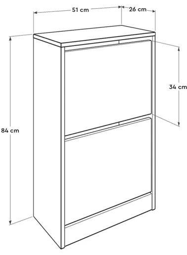 Botník 84x51 cm bílá
