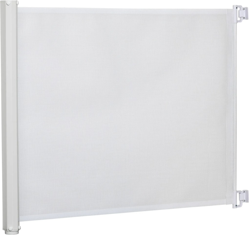 Schodišťová branka PawHut výsuvná bezpečnostní branka do dveří bezpečnostní přepážka PVC bílá 115x82,5 cm pro děti a domácí zvířata | Aosom.de
