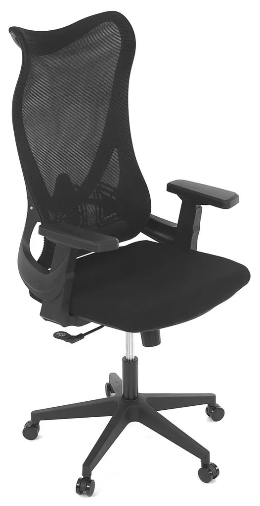 Autronic Židle kancelářská, černá MESH, plastový kříž