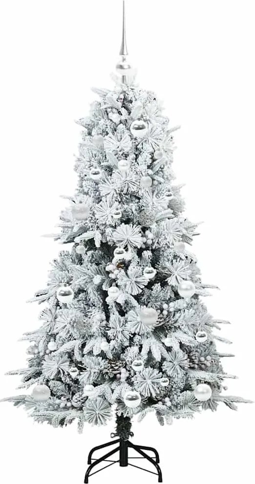 Umělý Skládací Vánoční Strom s stojanem Bílá 150 cm PE a PVC 3397476