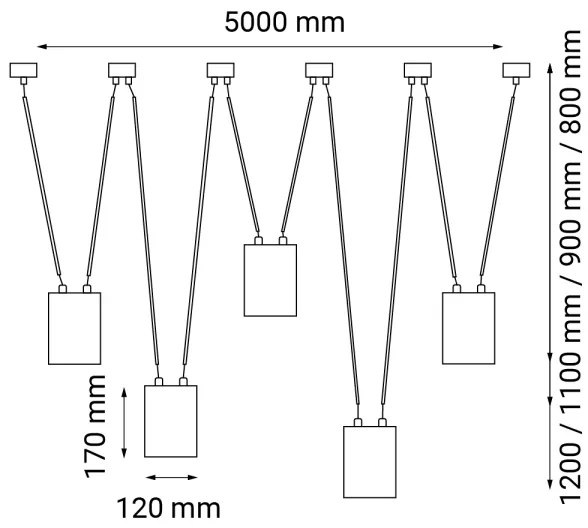 Shilo 9023 - Lustr na lanku VIWIN 5xGU10/15W/230V pavouk černá