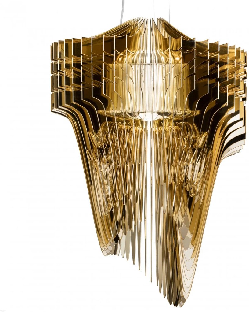 SLAMP ARI84SOS0001O_000 Aria S gold, závěsný světelný objekt od Zaha Zadid, 35W LED, délka 75cm