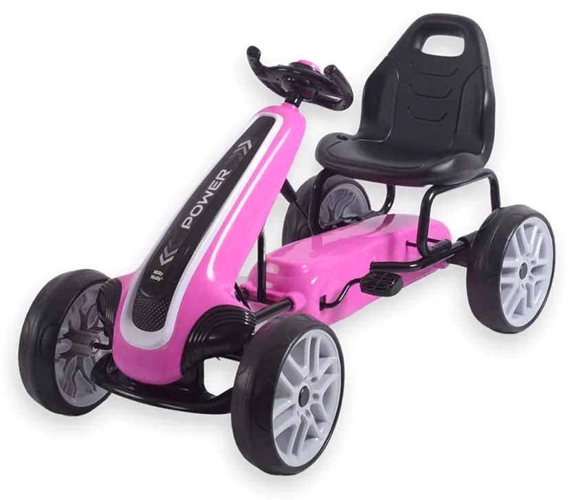 Dětská šlapací motokára Go-kart Milly Mally Power růžová