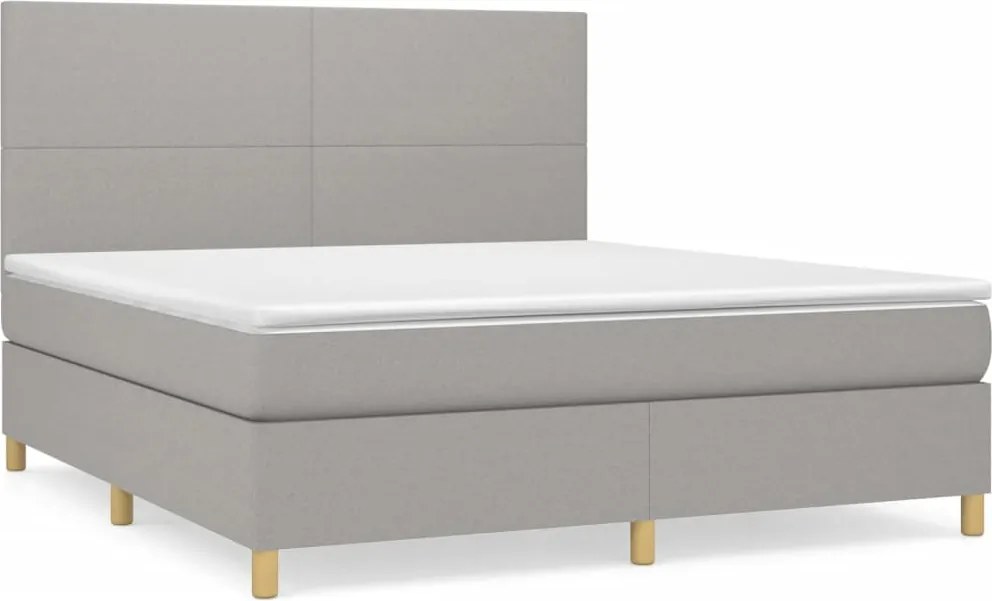 Box spring postel s matrací světle šedá 180 x 200 cm textil 3142193