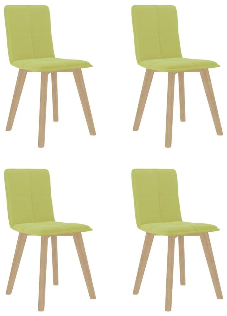 289505 vidaXL Jídelní židle 4 ks zelené textil