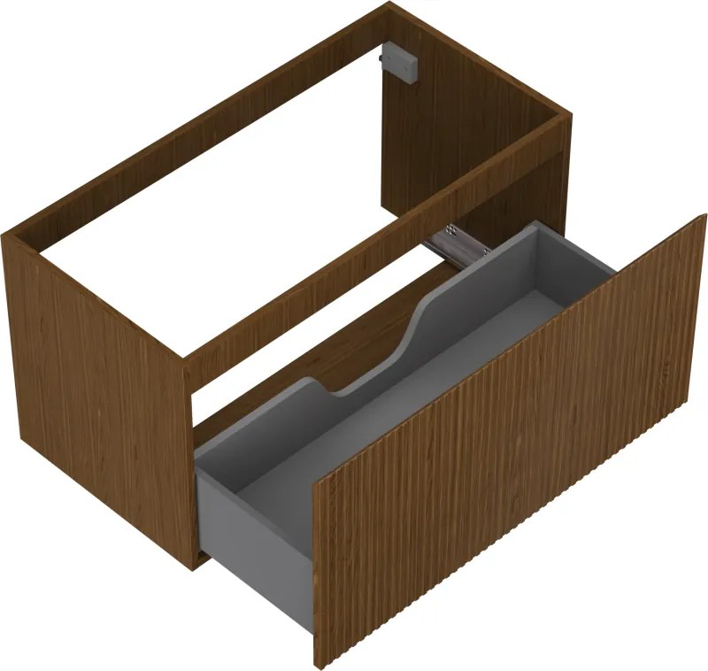 Mexen Rivel, koupelnová skříňka 90 cm, 1 zásuvka, drážkovaná, ořech, 91A20-09047-1-BF86