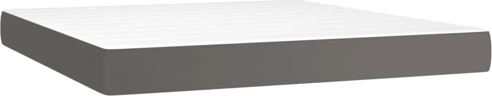 Box spring postel s matrací šedá 160x200 cm umělá kůže 3137555